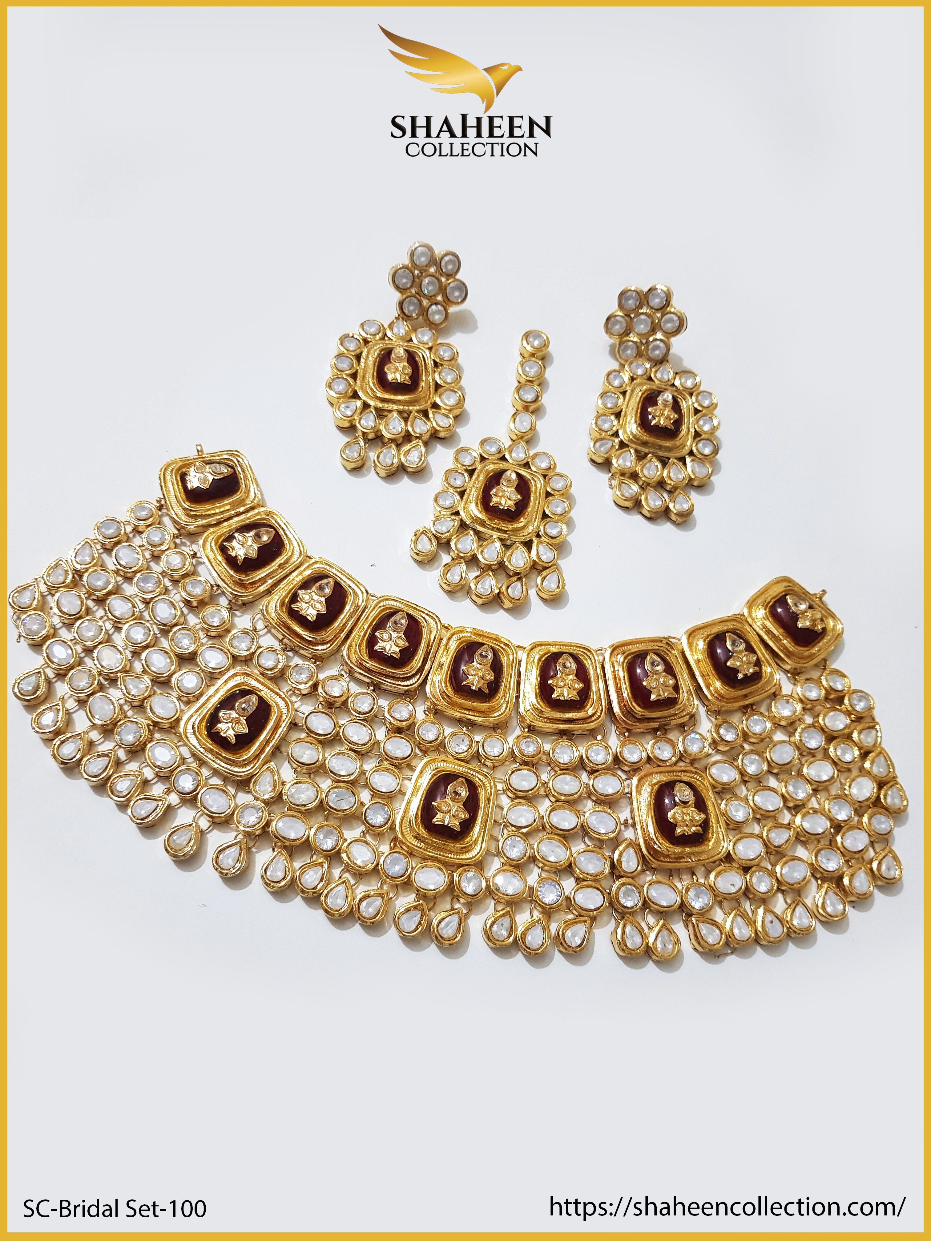 Gold Plated Polki Bridal Set